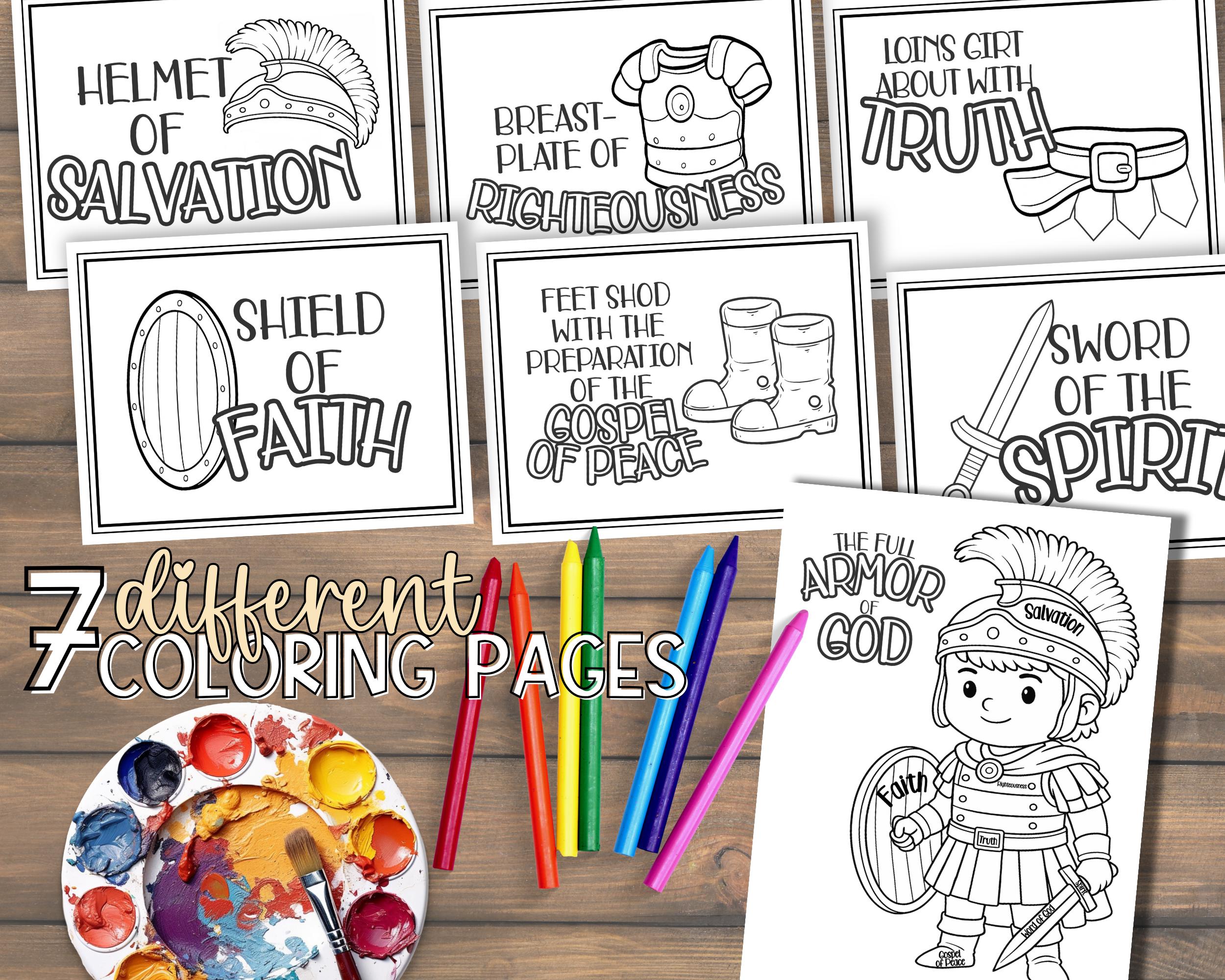 Armor of God Coloring Sheets | Sunday School Lesson | Ephesians 6 ...