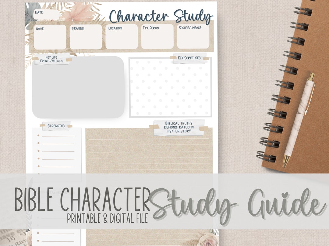Bible Character Study Guide Journal Worksheets for Women Bible Study ...