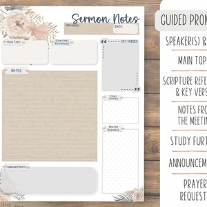 Sermon Notes for Happy Planner | Church Meeting Notes | Beginner Bible ...
