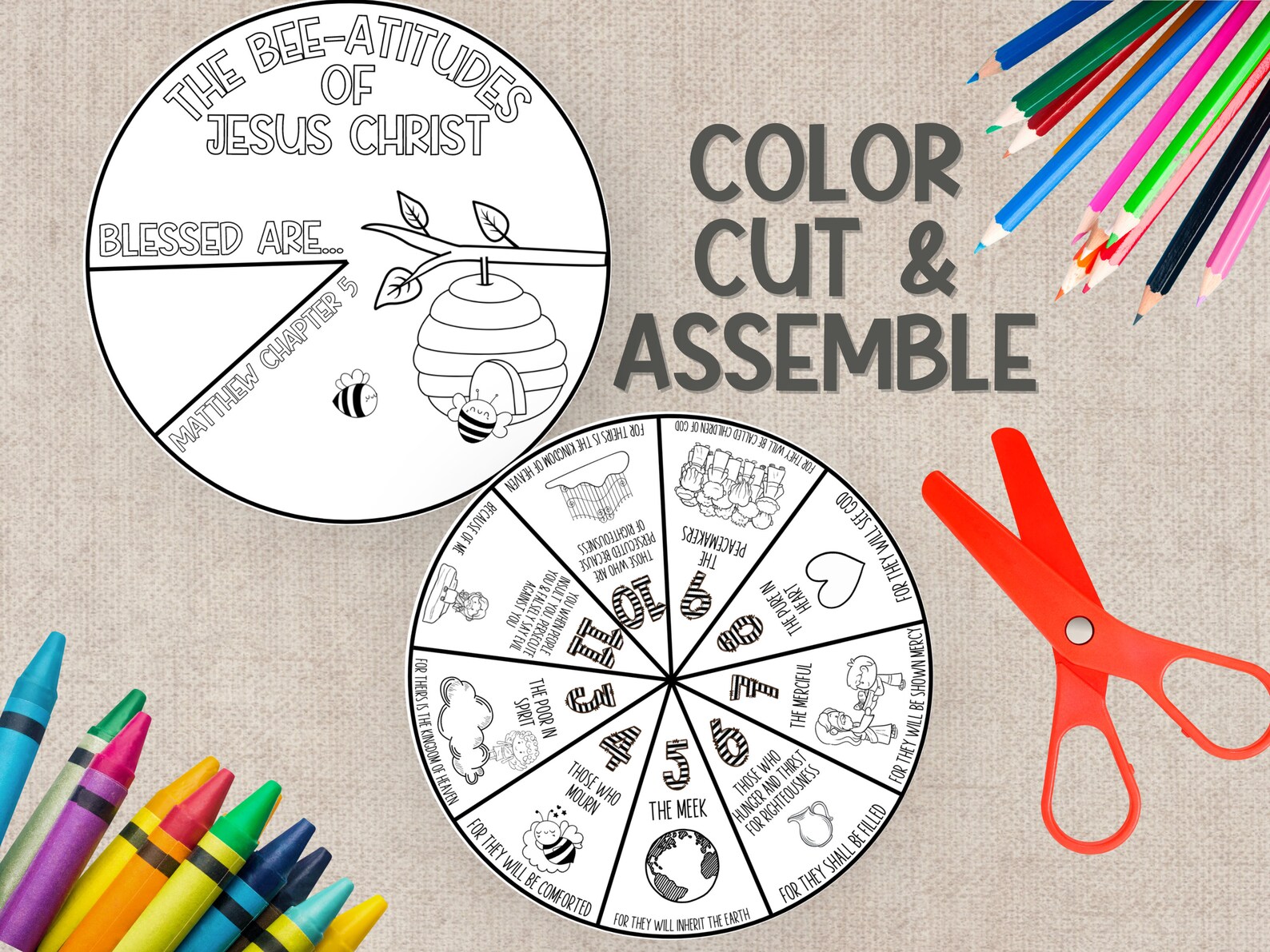 Beatitudes Bible Study Lesson for Kids | INSTANT DOWNLOAD | Preschool ...