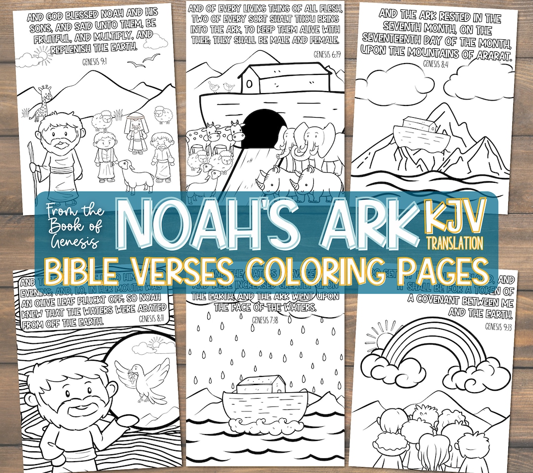 Noah's Ark Coloring Pages KJV | Genesis Bible Lesson | Scripture Study ...