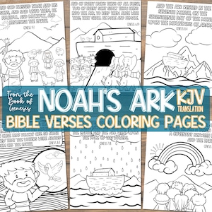 Noah's Ark Coloring Pages KJV | Genesis Bible Lesson | Scripture Study ...