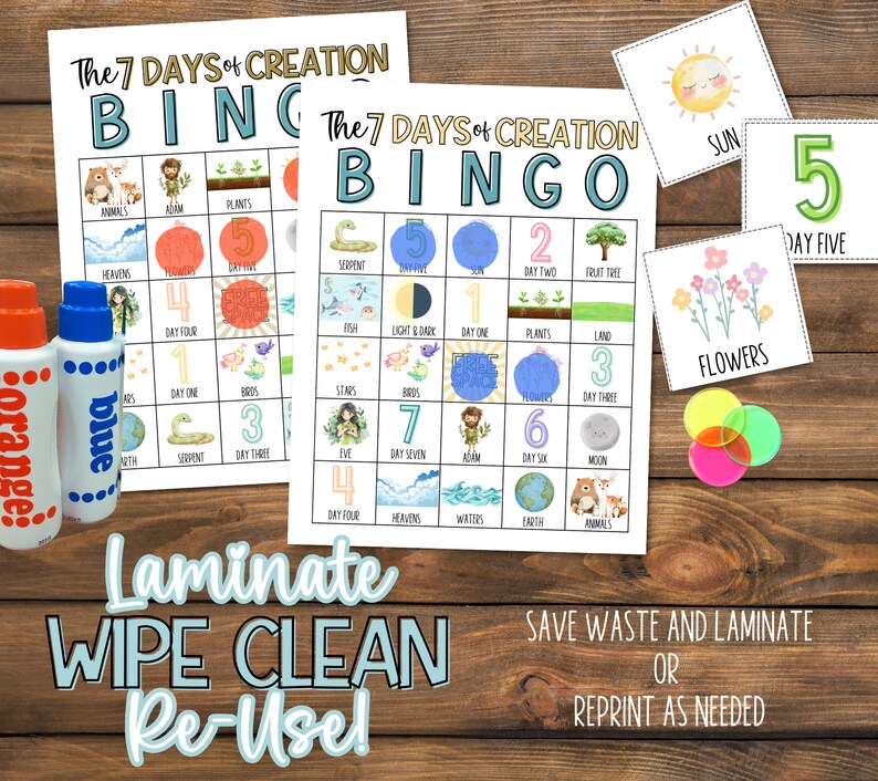 Bible Bingo for Youth | 7 Days of Creation Game | Sunday School ...