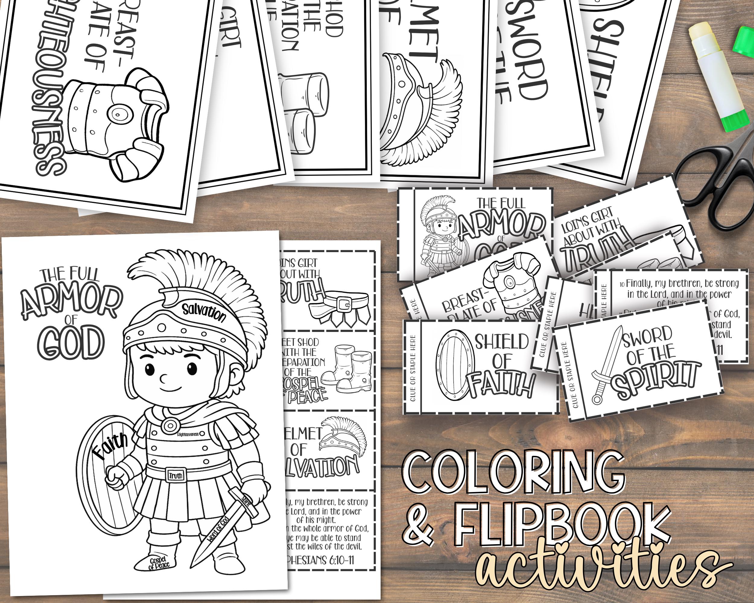 Armor of God Coloring Sheets | Sunday School Lesson | Ephesians 6 ...