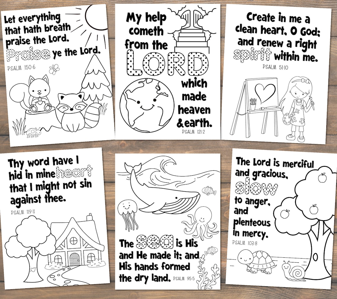 Christian Homeschool Bible Coloring Pages Book of Psalm Preschool ...