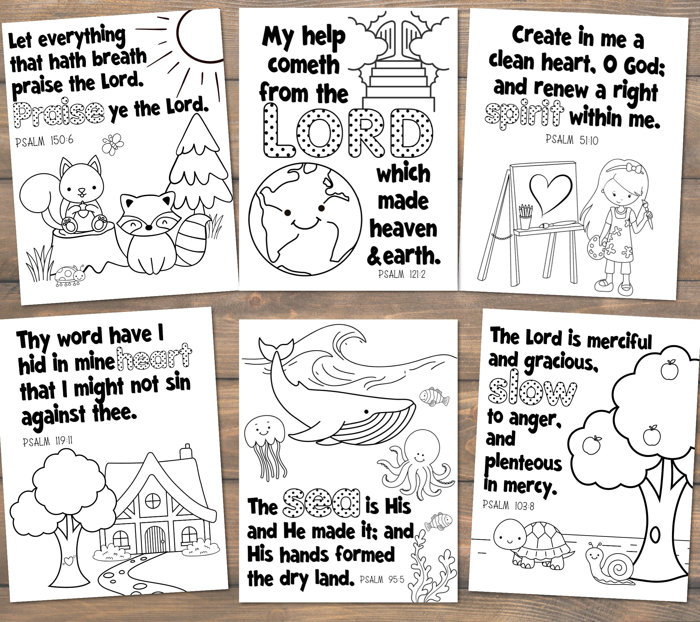 Christian Homeschool Bible Coloring Pages | Book of Psalm | Preschool ...