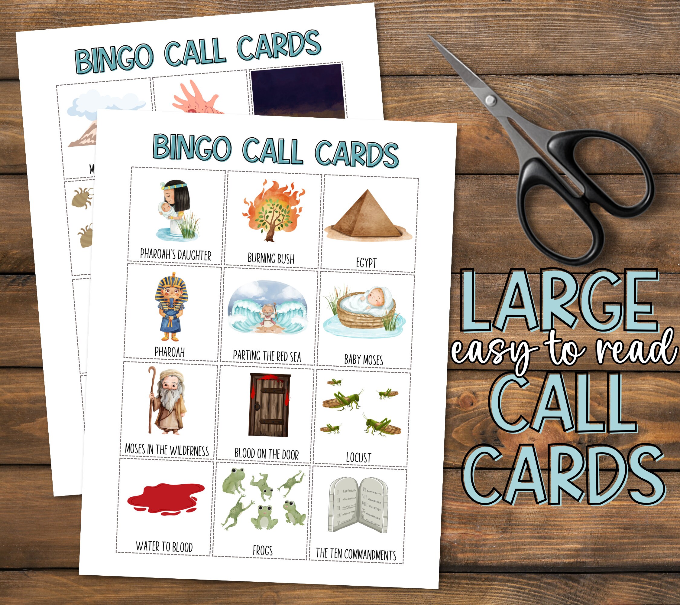 Bible Bingo for Preschool Youth | the Story of Moses | Sunday School ...