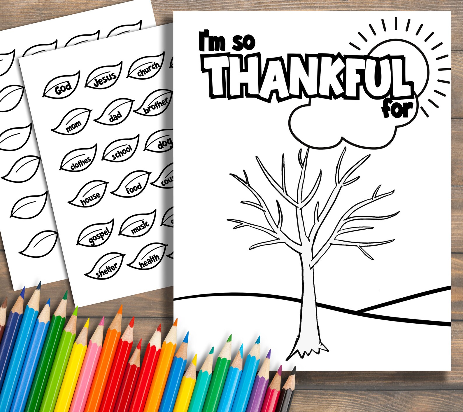 Thankful Tree Craft Fall | Coloring Page | Preschool Activity ...