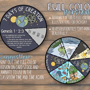 Days of Creation Coloring Wheel | Kids Bible Lesson | Sunday School ...