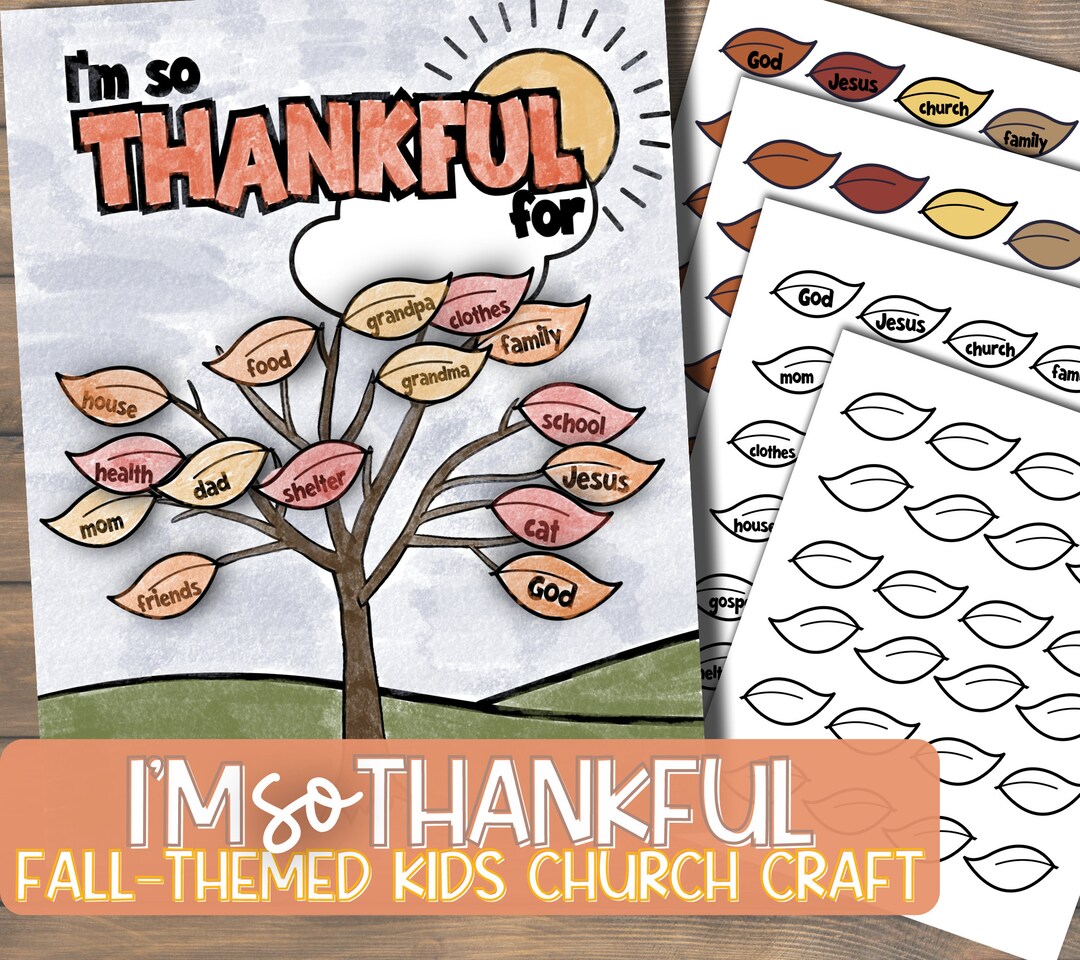Thankful Tree Craft Fall | Coloring Page | Preschool Activity ...