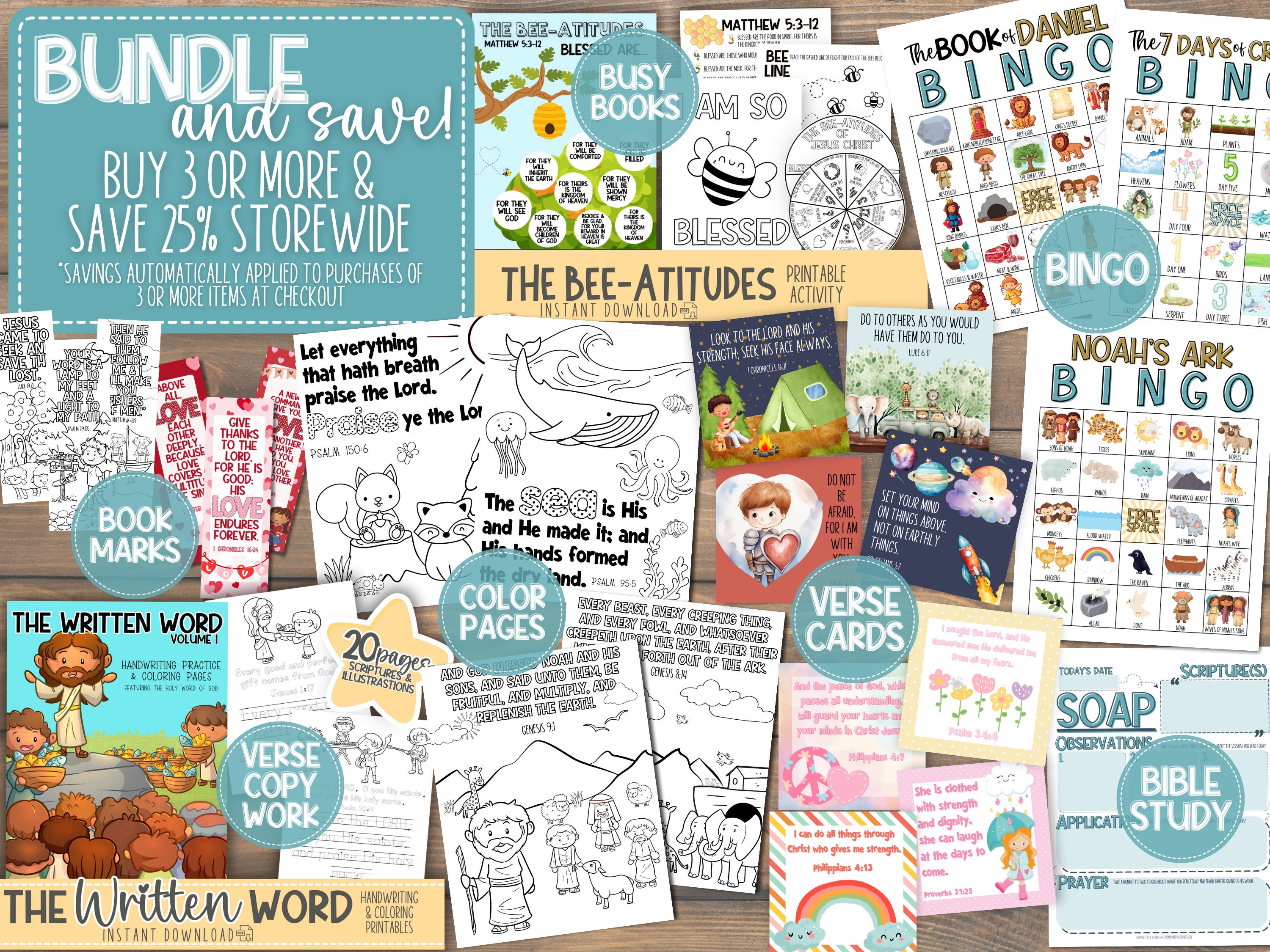 Bible Study Printables Beginners PURPLE Binder Bundle Scripture ...