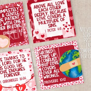 Valentine Scripture Cards, the Love of God Bible Verses, Printable ...
