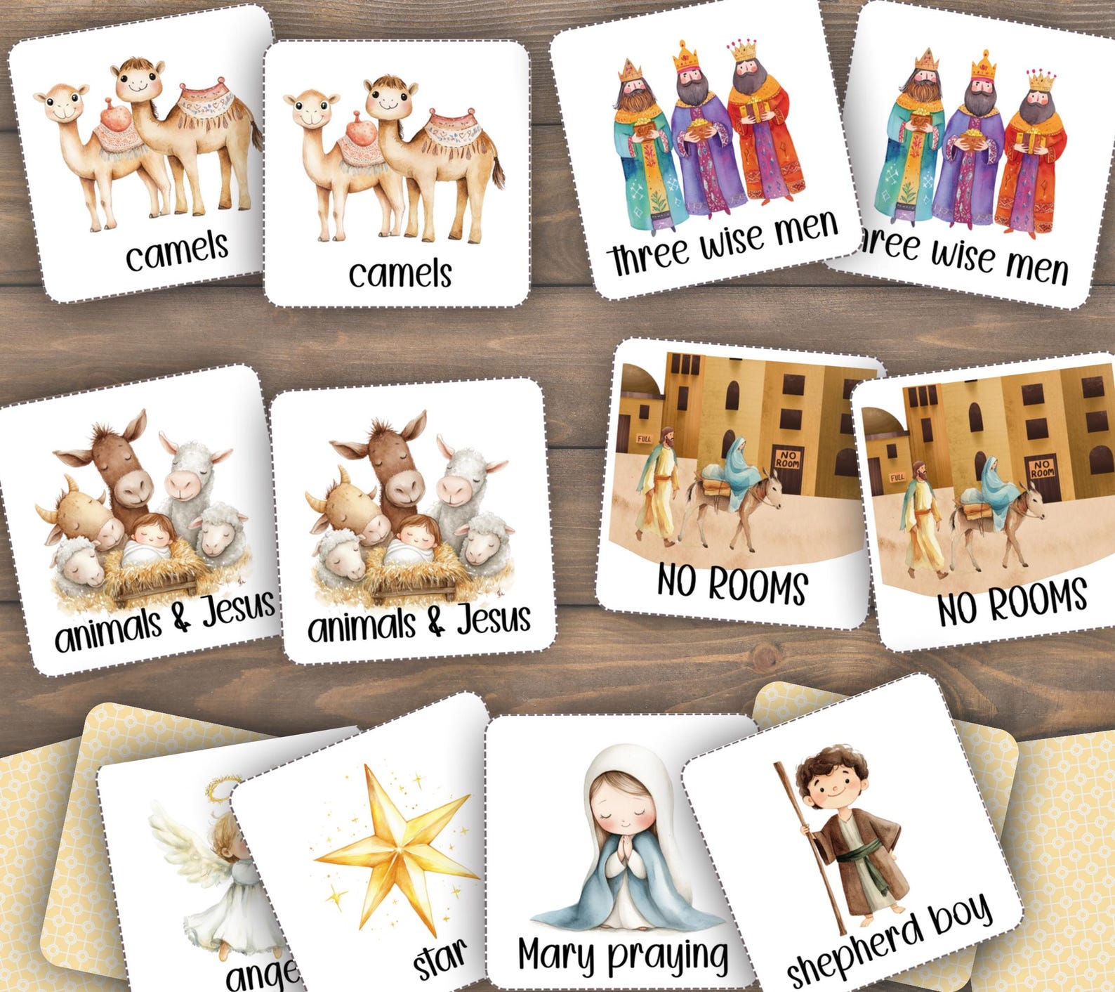 Nativity Printable Game Memory Match | Christmas Nativity Story Sunday ...