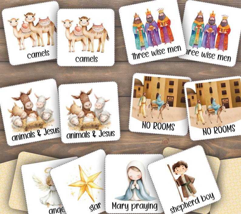 Nativity Printable Game Memory Match | Christmas Nativity Story Sunday ...
