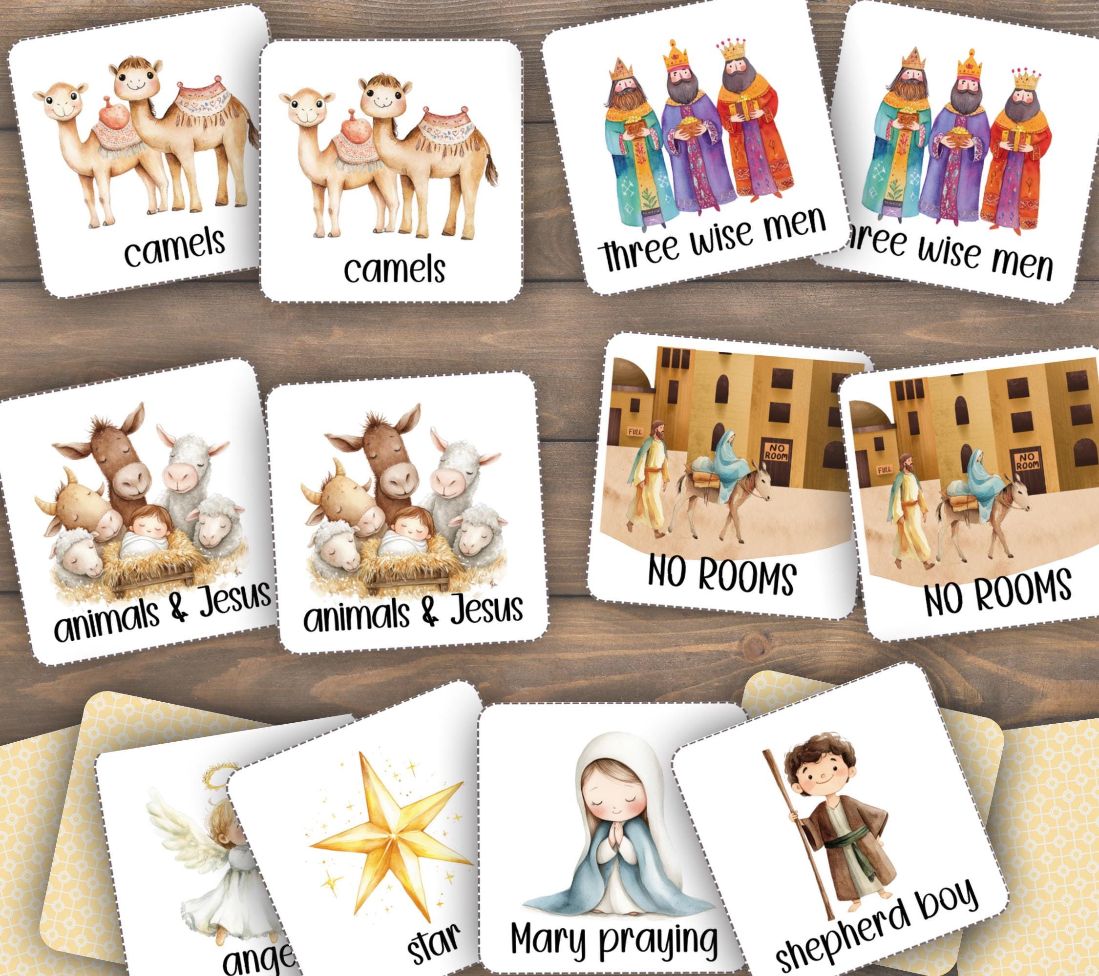 Nativity Printable Game Memory Match | Christmas Nativity Story Sunday ...