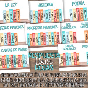 Books of the Bible SPANISH Memory Sorting Activity | Printable Church ...