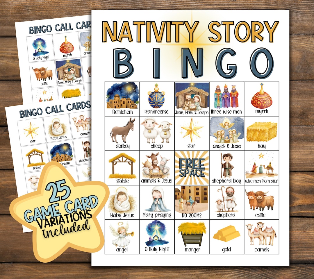 Christmas Bingo Cards With Nativity | Nativity Bingo Game | Bible ...