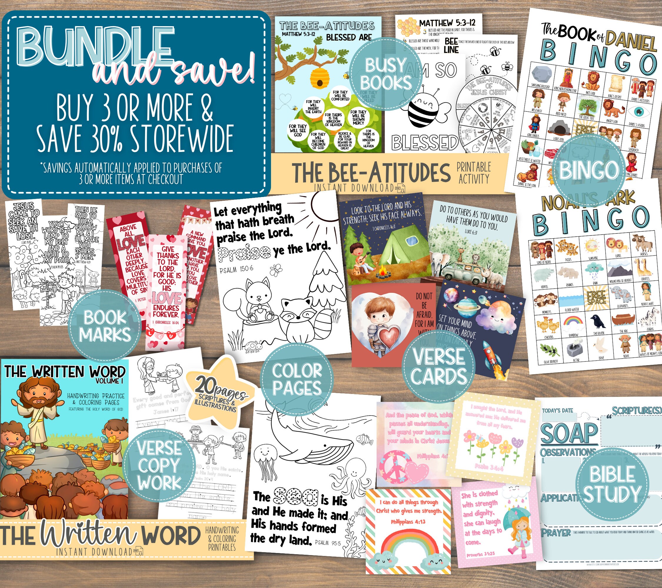 Bible Bingo for Youth 7 Days of Creation Game Sunday School Printable ...