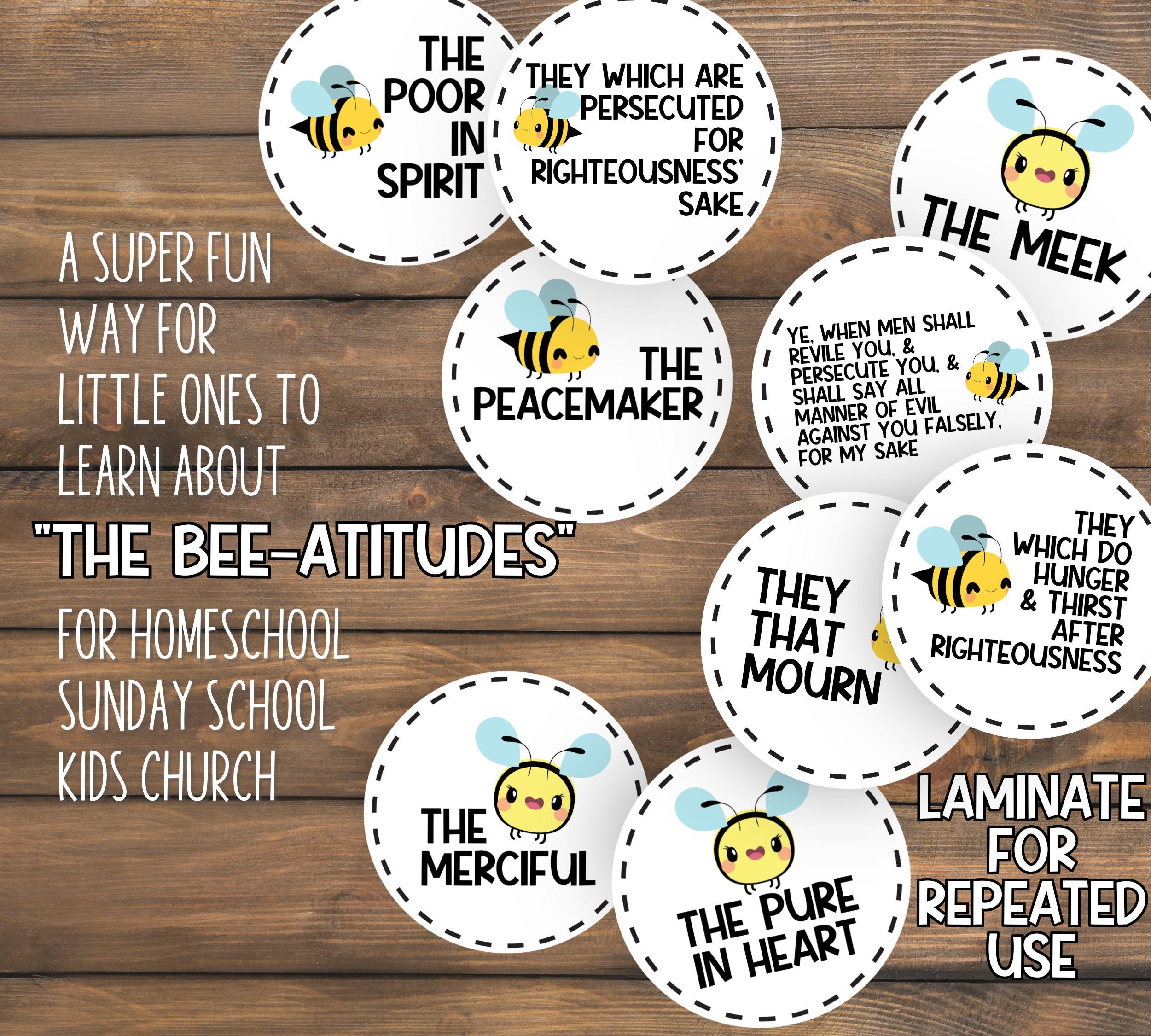 Kids Bible Lesson on Beatitudes KJV | Printable Craft Activity Coloring ...