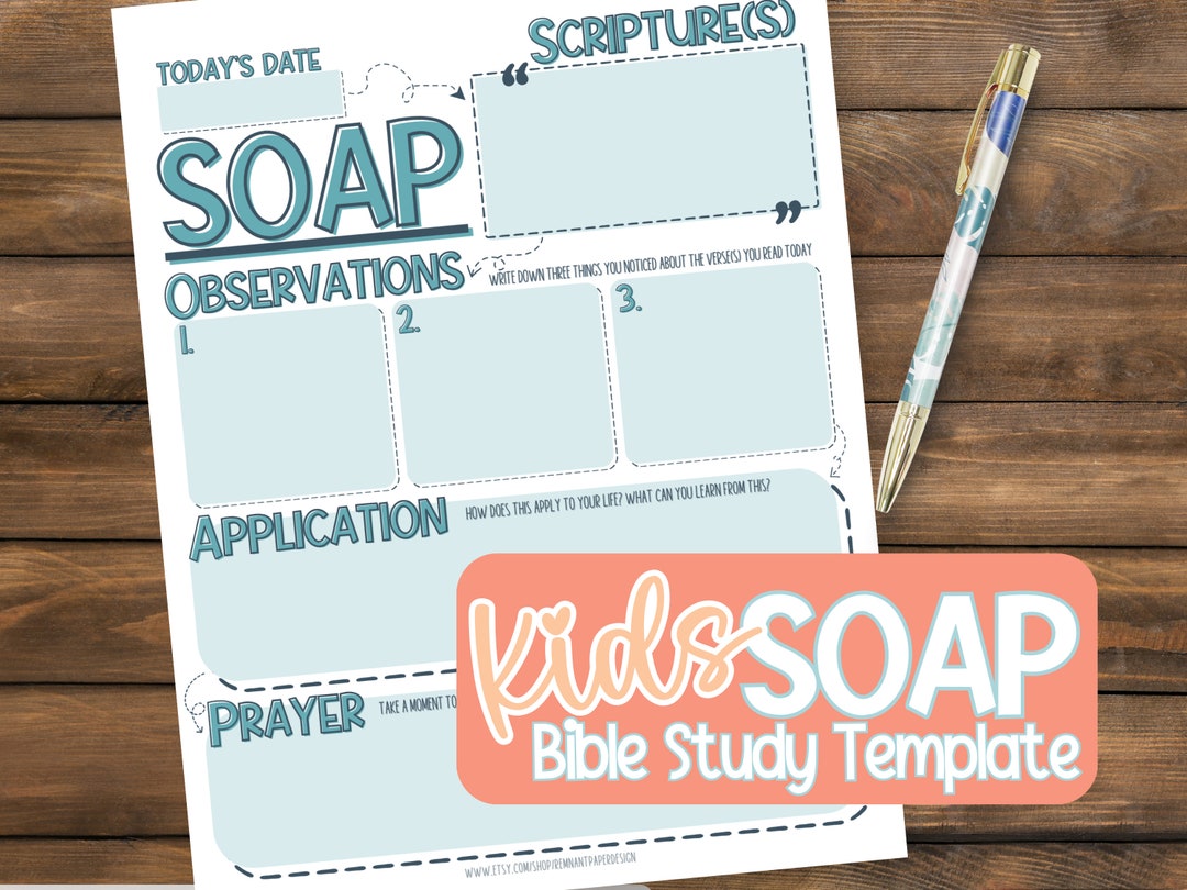 SOAP Bible Study Kids Worksheet | Church Printables for Children | Kids ...
