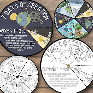 Days of Creation Coloring Wheel | Kids Bible Lesson | Sunday School ...
