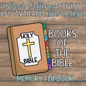 Books of the Bible Printable Coloring Memory Flipbook | Sunday School ...