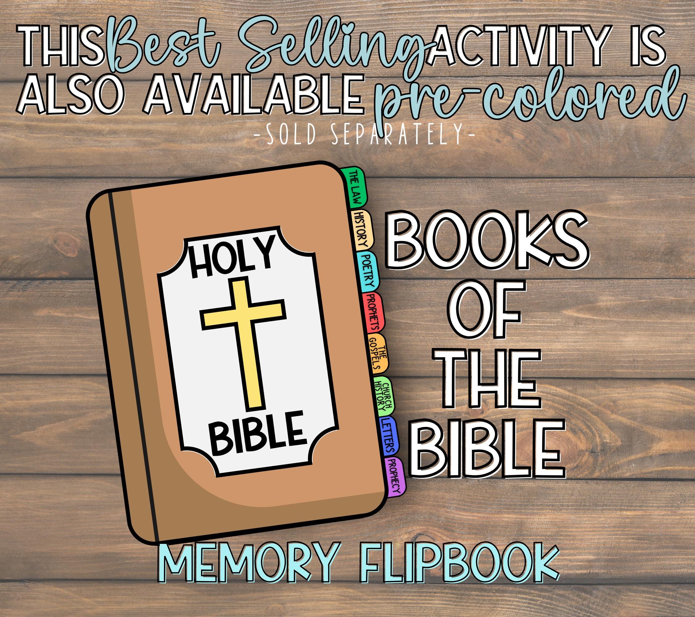 Books of the Bible Printable Coloring Memory Flipbook | Sunday School ...