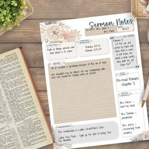 Sermon Notes for Happy Planner | Church Meeting Notes | Beginner Bible ...