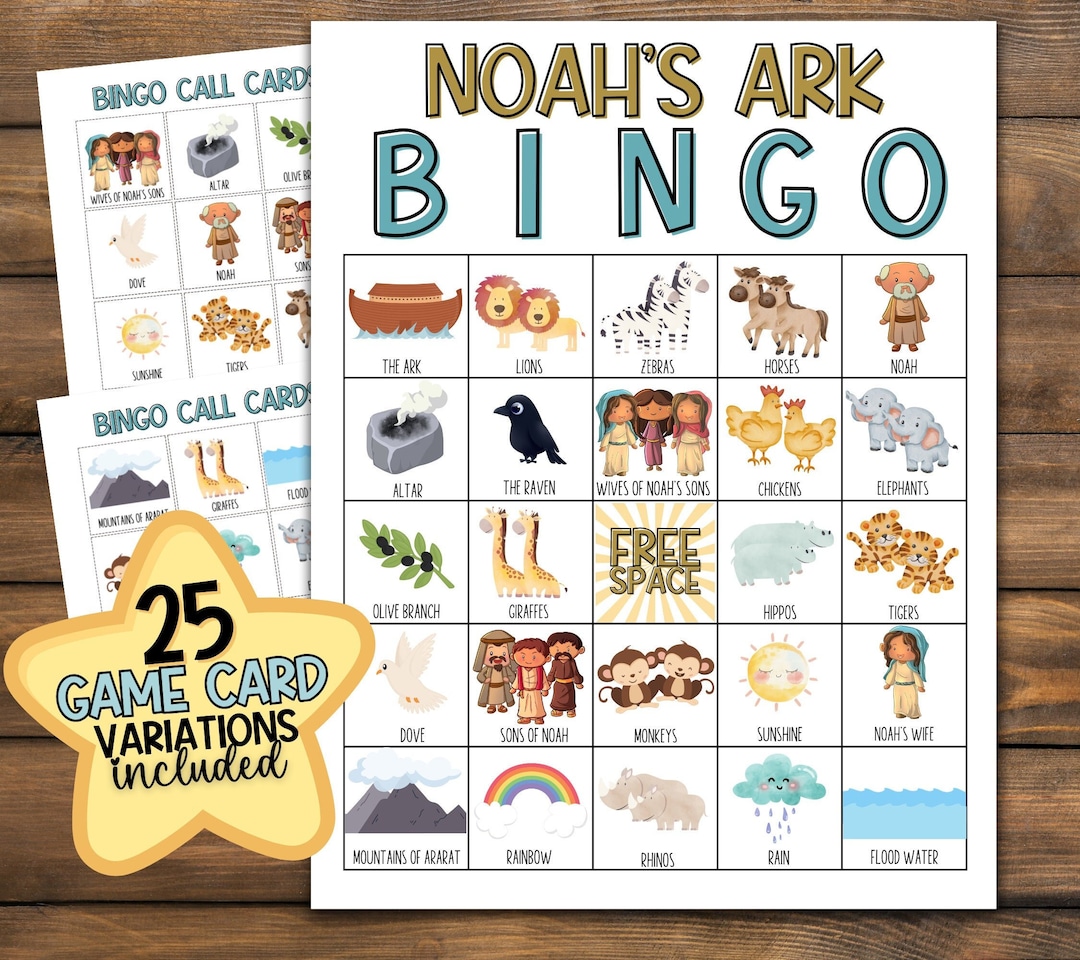Kid's Bible Bingo Noah's Ark | Biblical Homeschool | Printable Bible ...