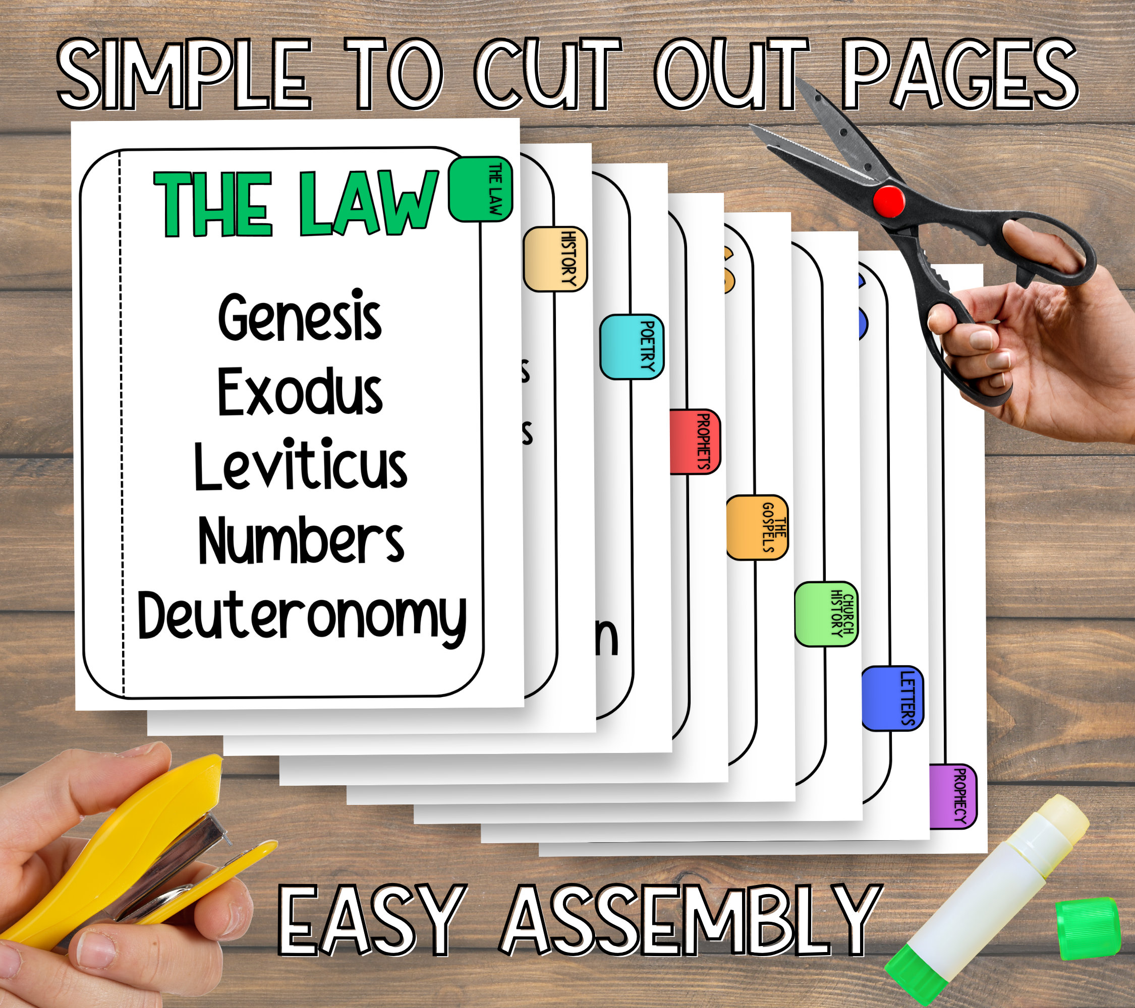 Learn Books of the Bible Printable Memory Flipbook | Sunday School ...
