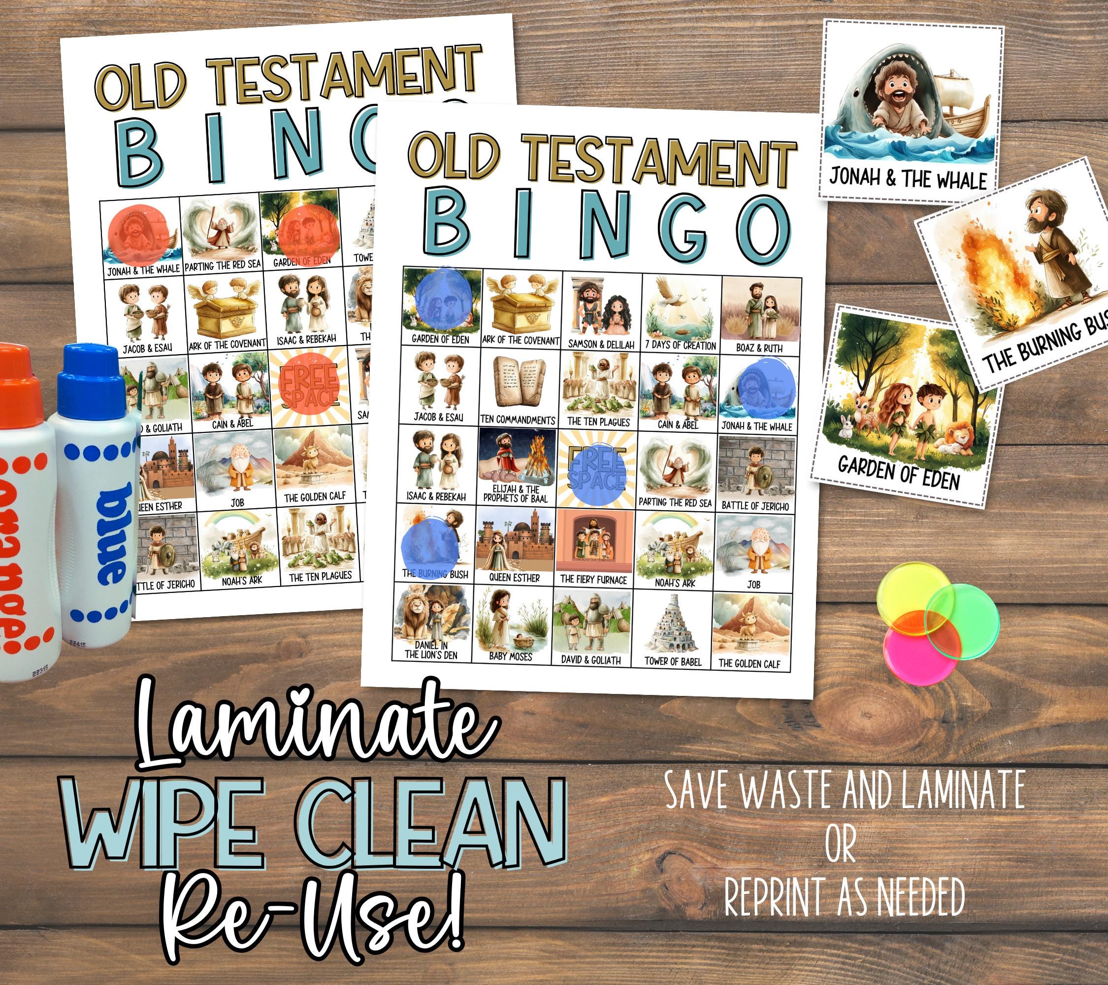 Old Testament Bible Bingo | Creative Printable Game for Kids | Sunday ...