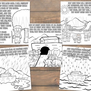 Noah's Ark Coloring Pages KJV | Genesis Bible Lesson | Scripture Study ...