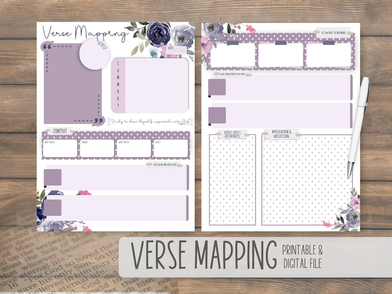 Bible Verse Mapping Printable PDF | INSTANT DOWNLOAD | Bible Study ...