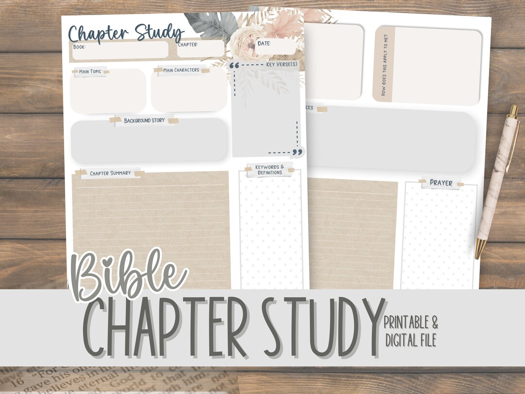 Bible Chapter Summary Journaling Worksheet | Beginner Bible Study ...