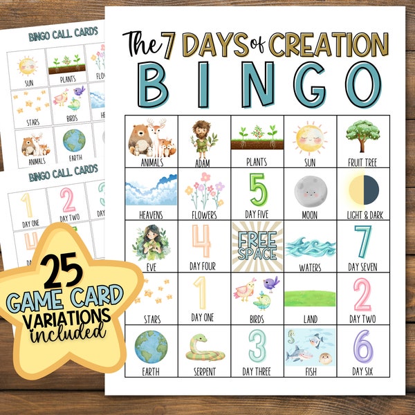 Kid's Bible Bingo Noah's Ark Biblical Homeschool Printable Bible Games ...