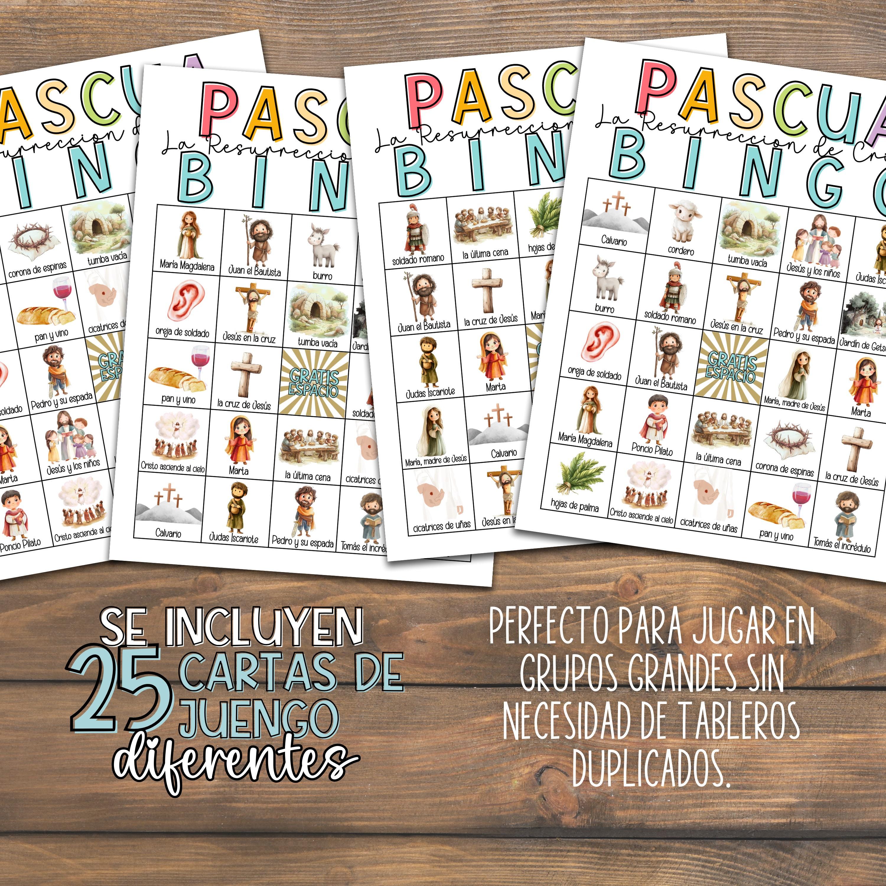 Bingo De Pascua | Spanish Easter Bible Bingo | Resurrection of Christ ...