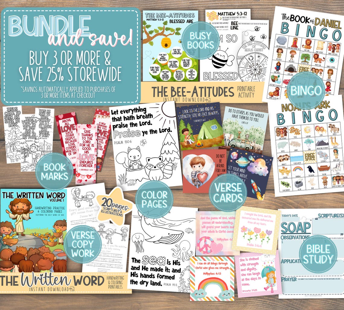 Kids Bible Lesson on Beatitudes KJV | Printable Craft Activity Coloring ...