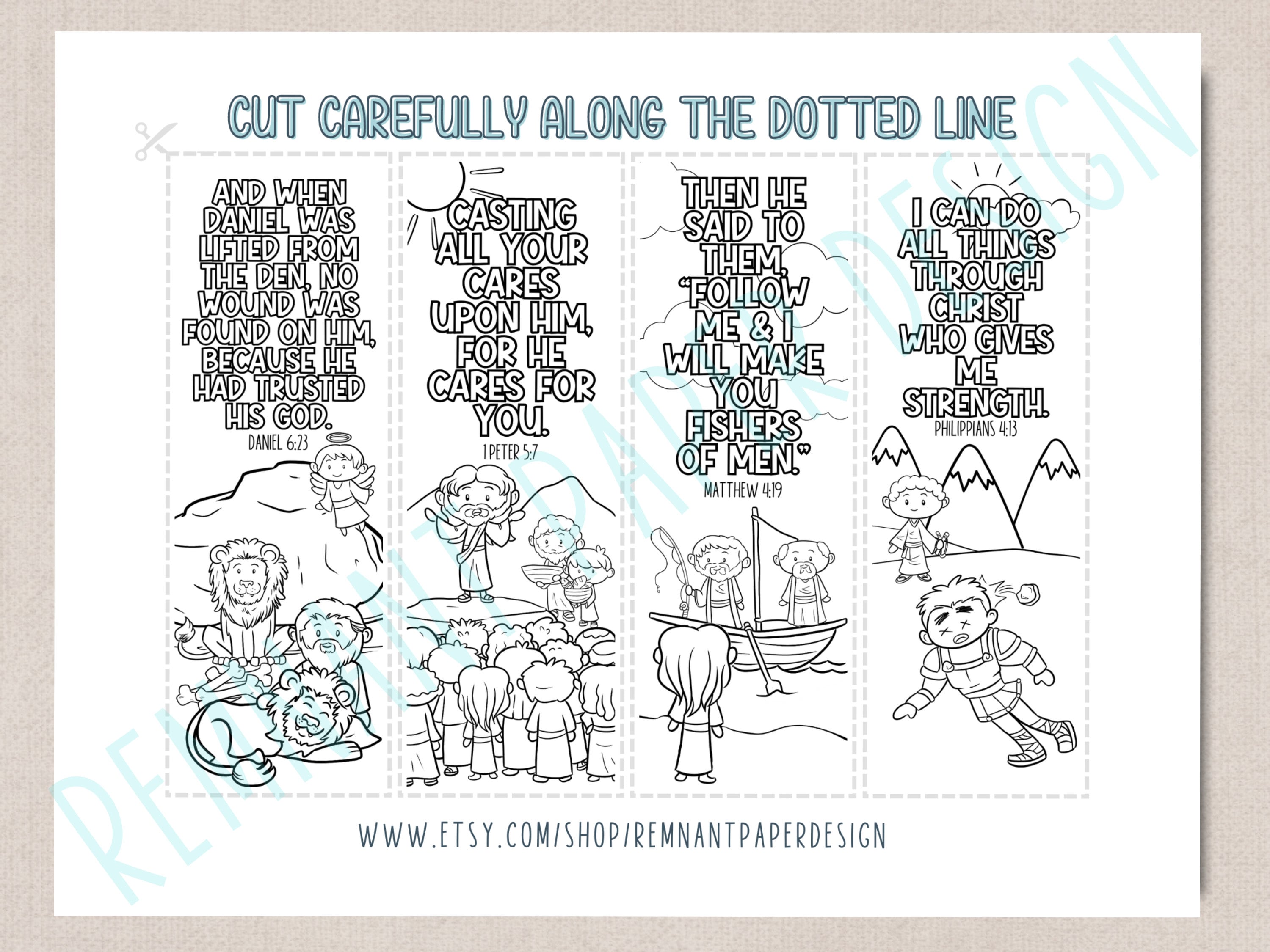 Bible Verse Coloring Bookmarks for Kids Set of 8 Instant Download Kids ...