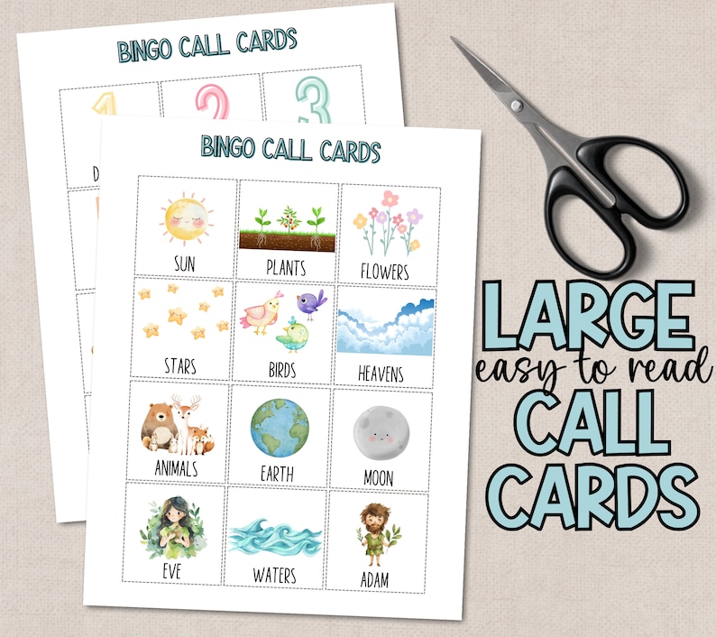 Bible Bingo for Youth | 7 Days of Creation Game | Sunday School ...