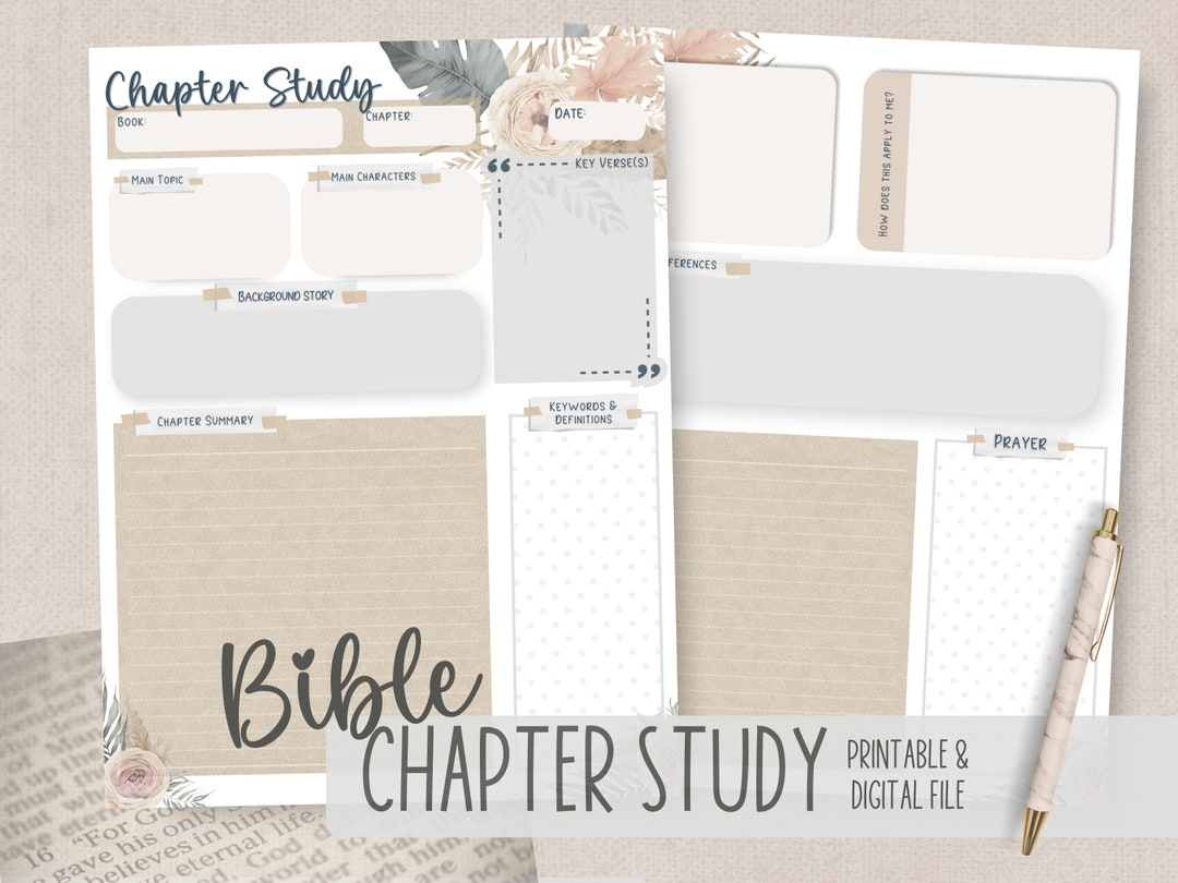 Bible Chapter Summary Journaling Worksheet Beginner Bible Study ...