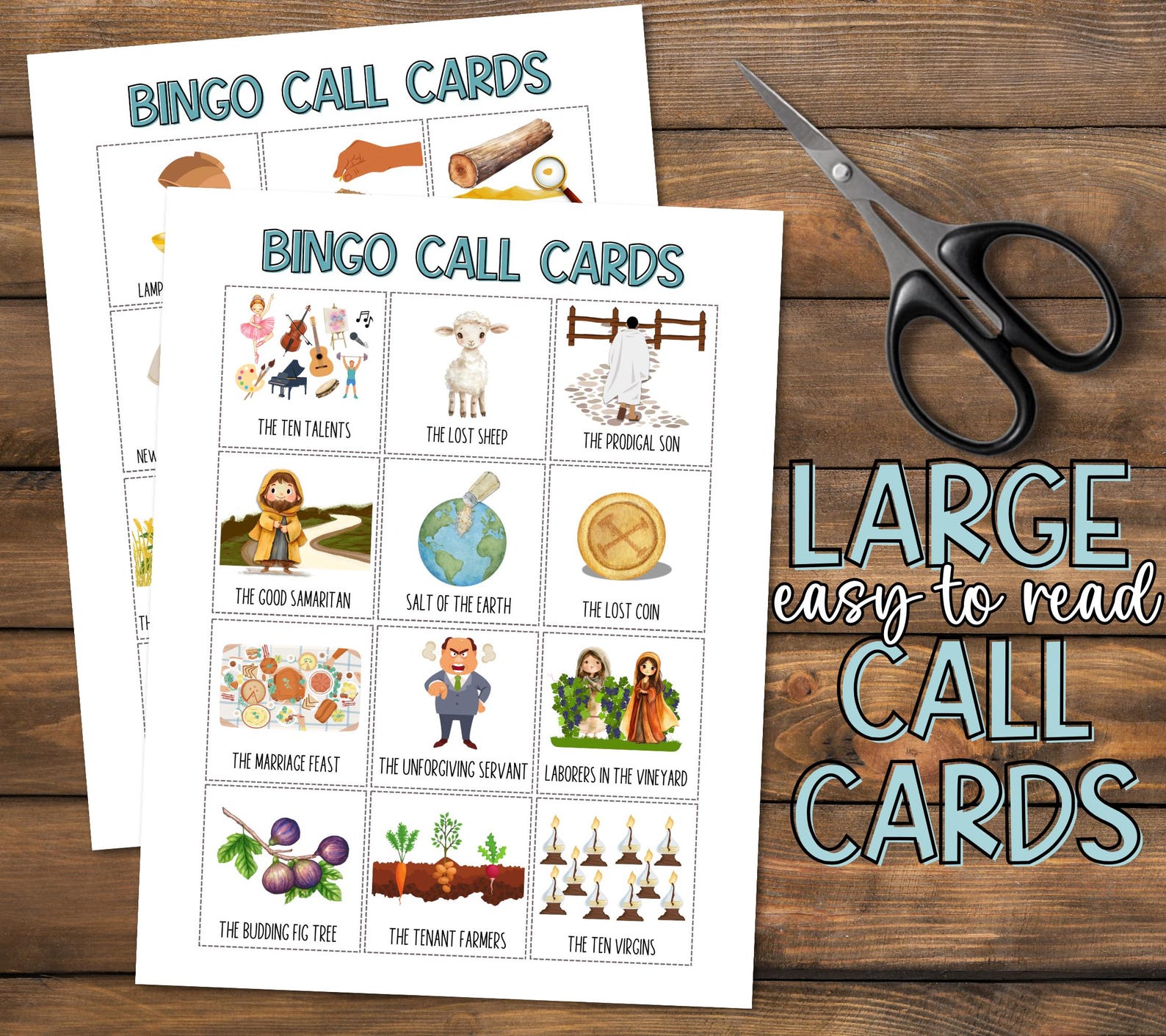 Bible Bingo for Preschool "the Parables of Christ" Game | Youth Sunday ...