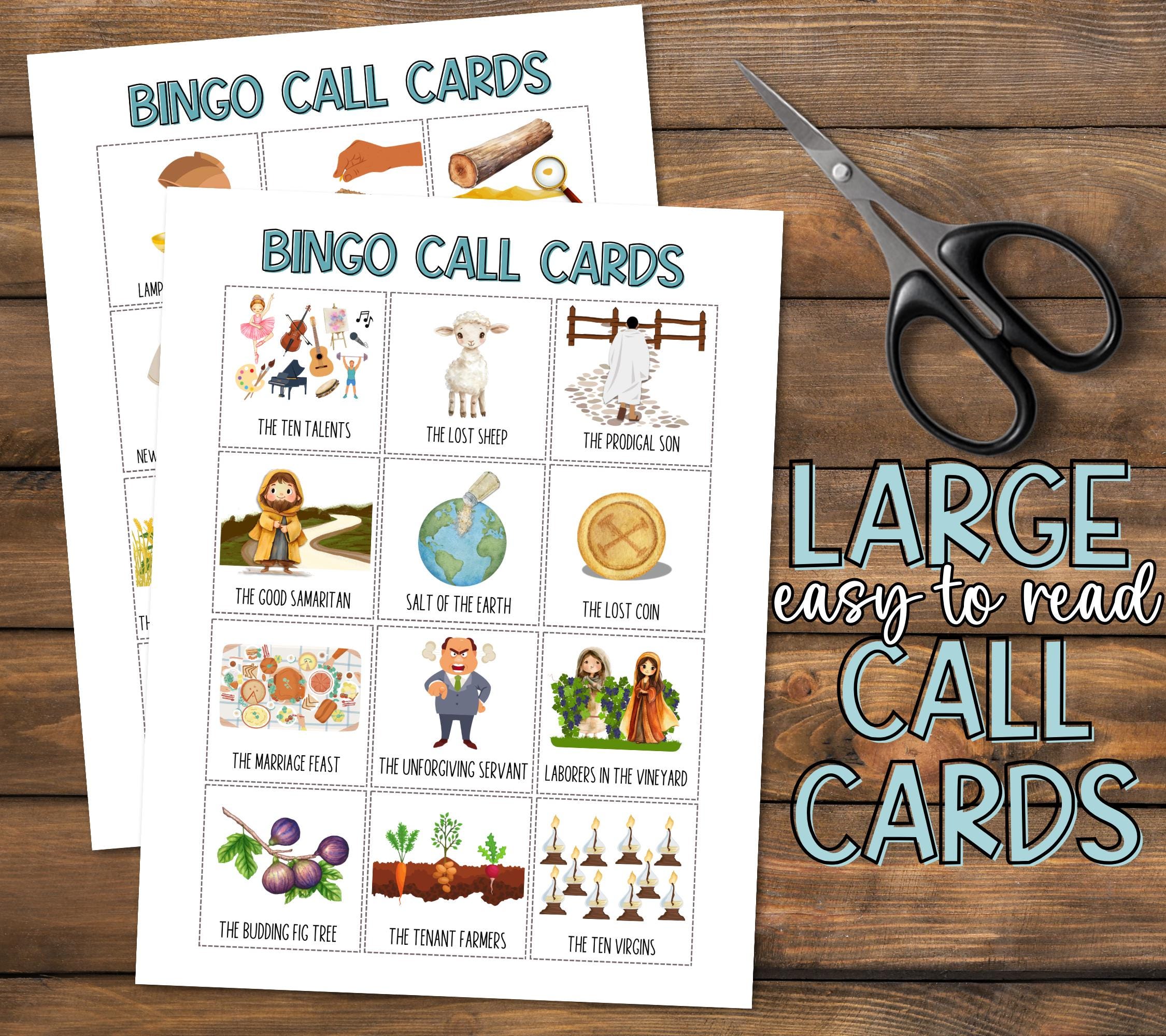 Bible Bingo for Preschool "the Parables of Christ" Game | Youth Sunday ...