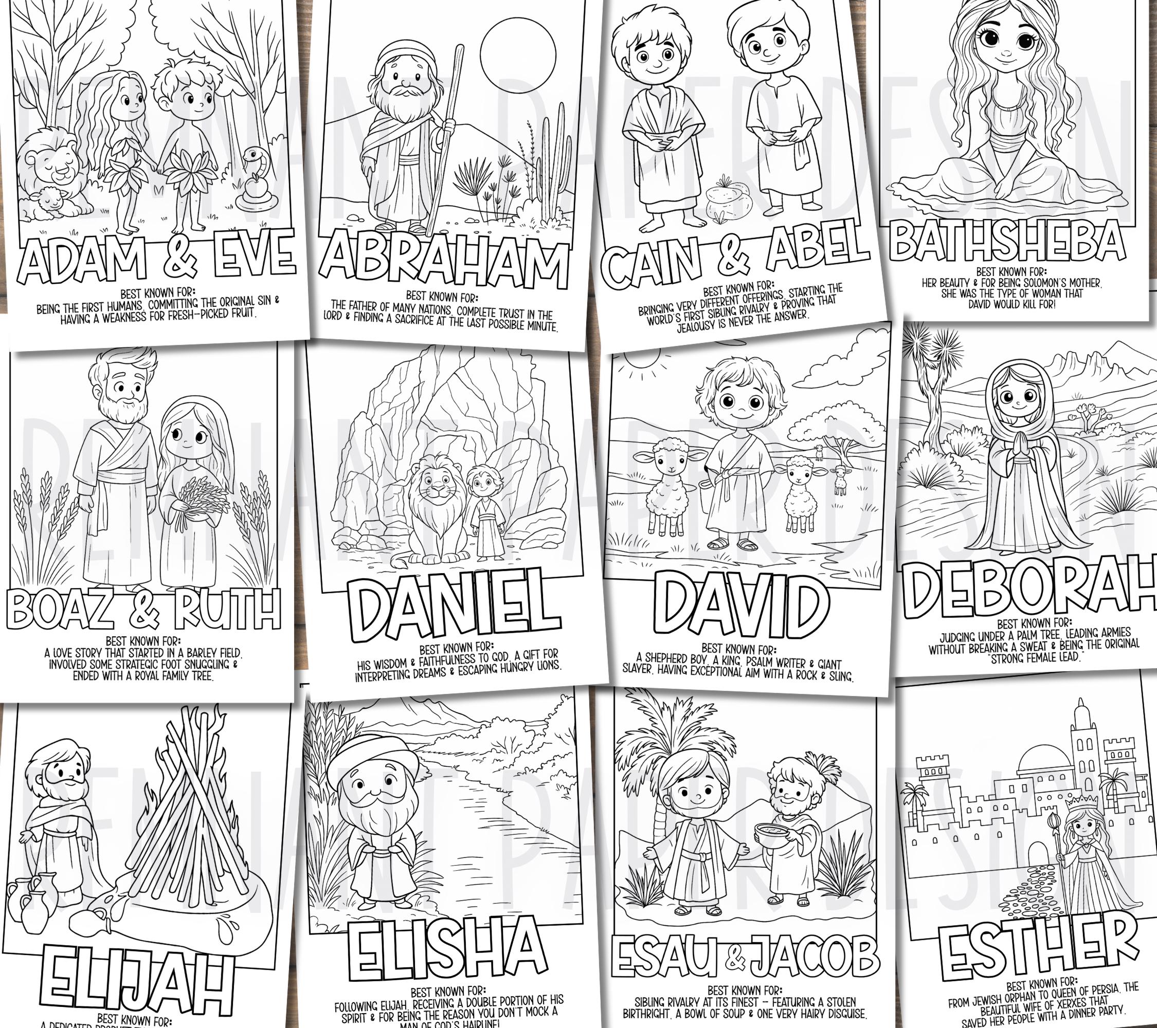 Bible Character Coloring Pages Old Testament | 38 Pages for Kids ...