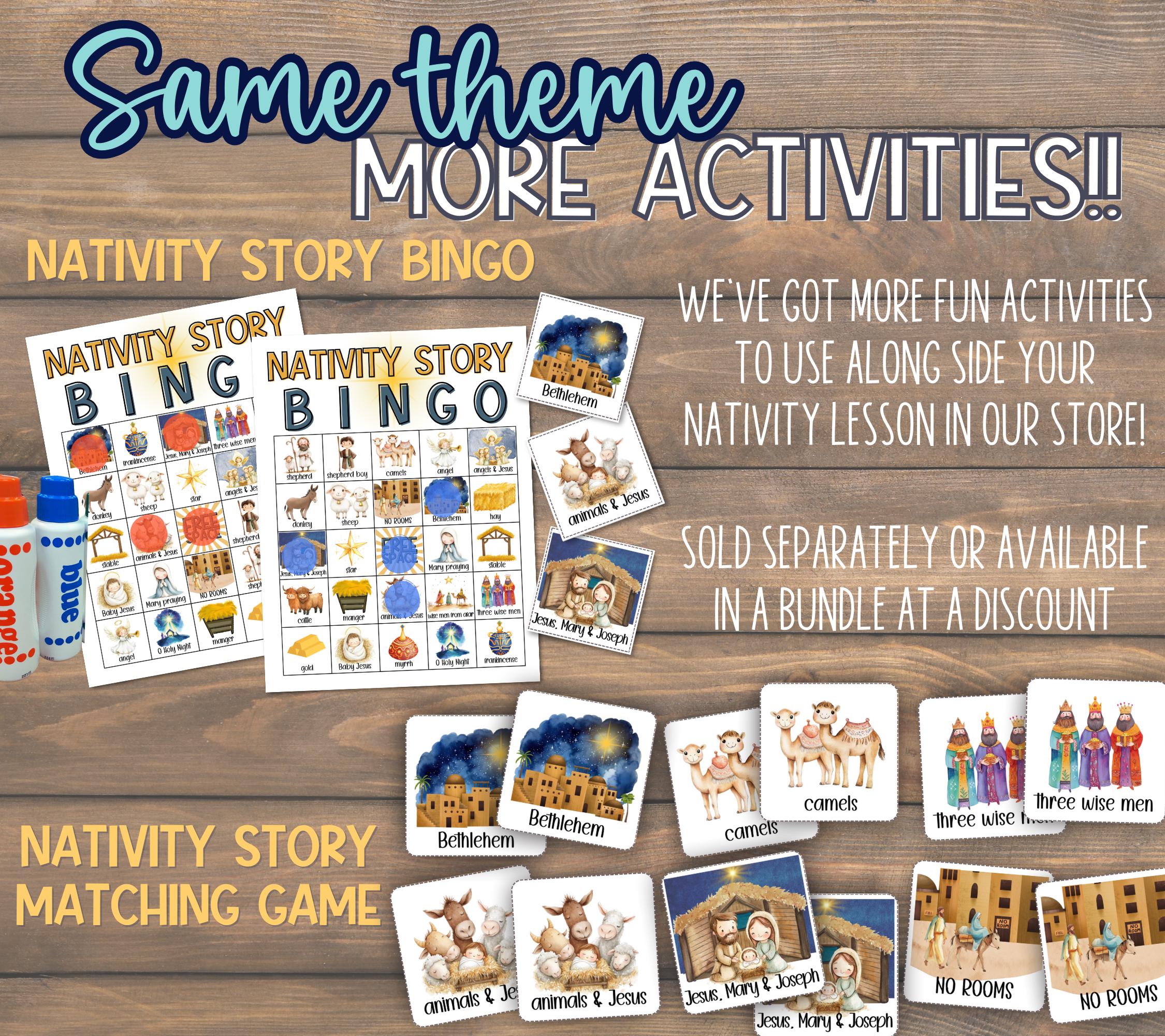 Nativity Printable Game Memory Match | Christmas Nativity Story Sunday ...