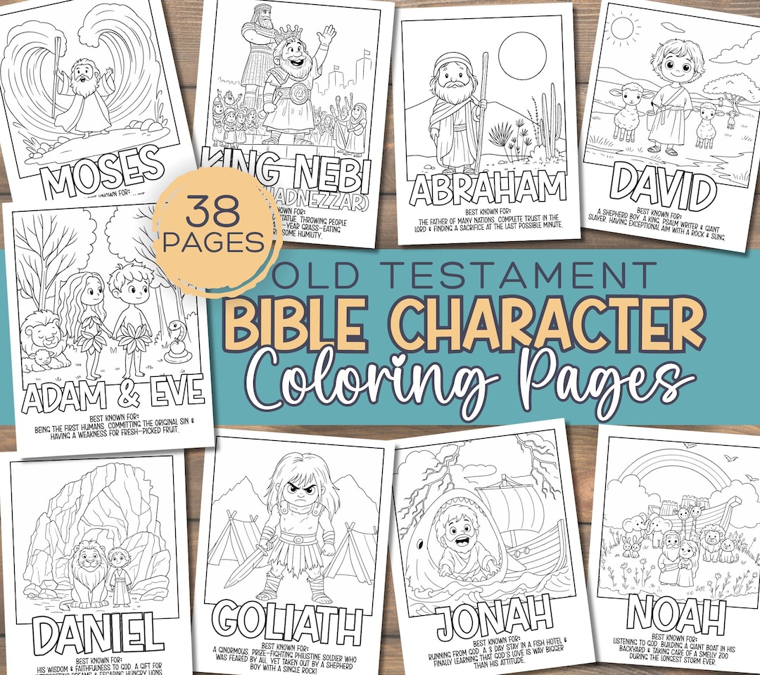 Bible Character Coloring Pages Old Testament | 38 Pages for Kids ...