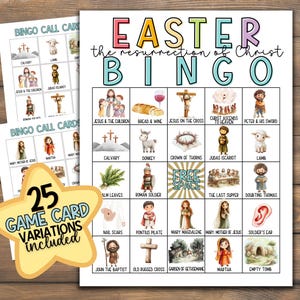 Easter Bible Bingo for Children | Resurrection Sunday School | Biblical ...