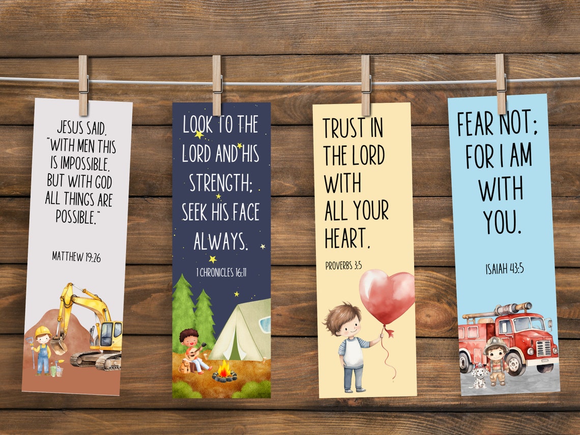 Printable Bible Verse Bookmarks for Kids Boys & Girls Designs Kids ...