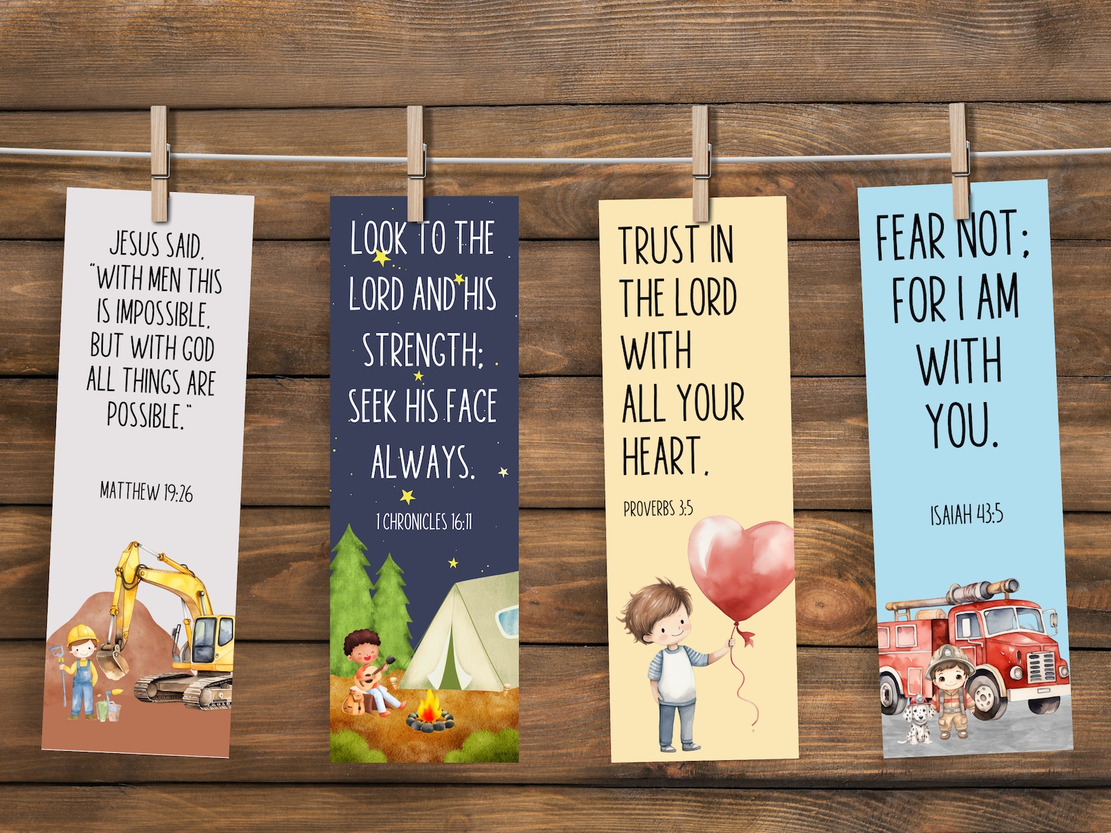 Printable Bible Verse Bookmarks for Kids Boys & Girls Designs Kids ...