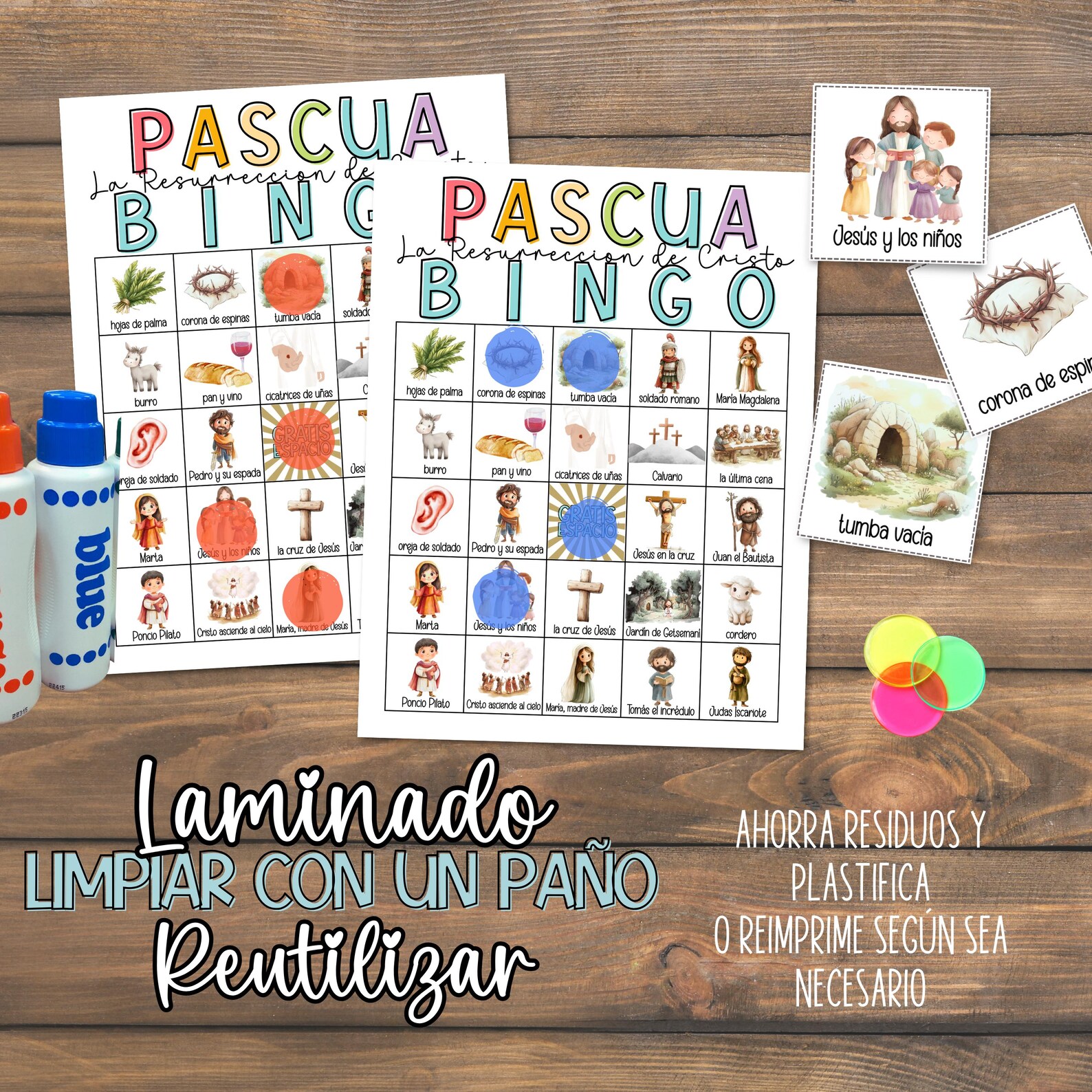Bingo De Pascua | Spanish Easter Bible Bingo | Resurrection of Christ ...