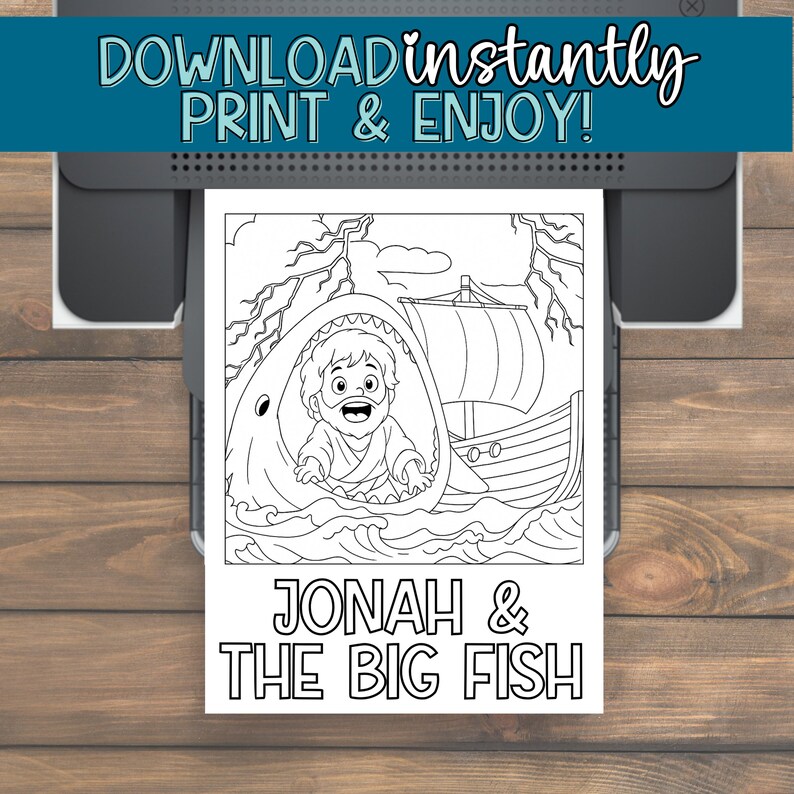Jonah and the Big Fish Lesson | Mini Book & Coloring Pages | Sunday ...